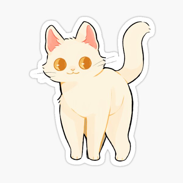 "Cute Pink Cat" Sticker for Sale by Designssters | Redbubble