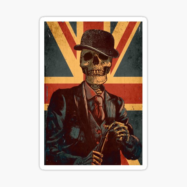 "Skeleton British Gentleman" Sticker for Sale by OTGS | Redbubble