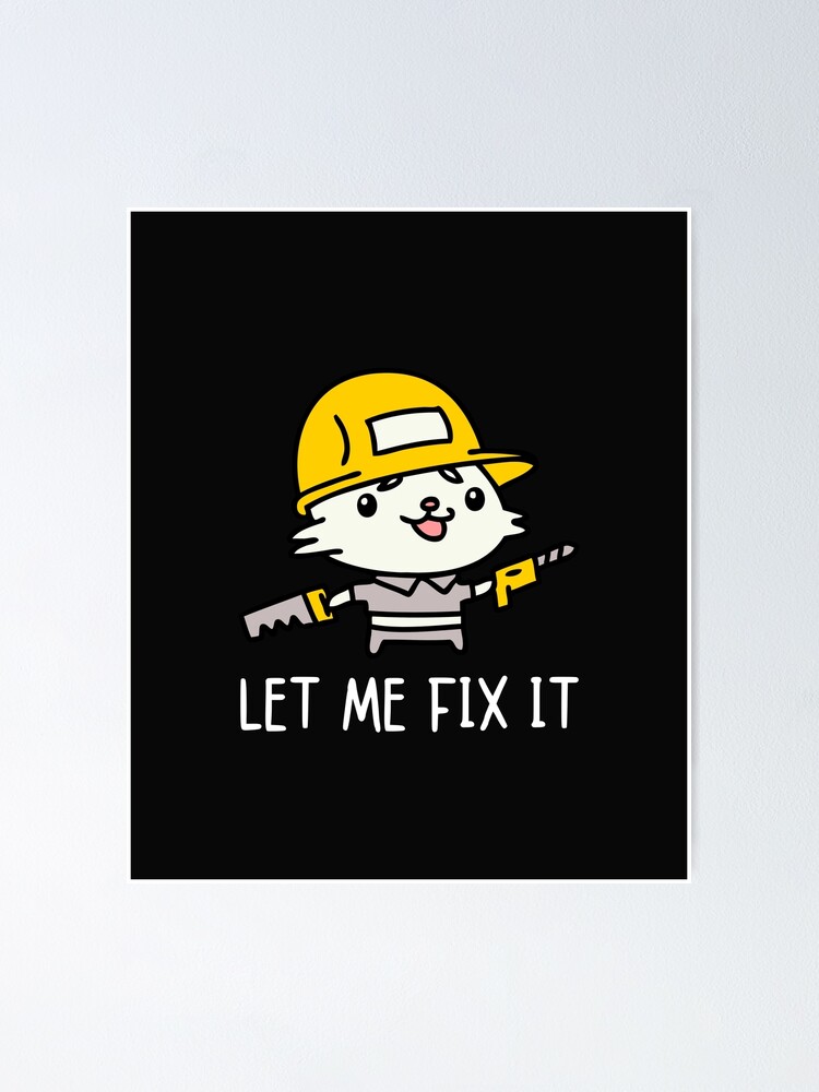 "Cute working Cat Engineer " Poster for Sale by ReviverOfficial | Redbubble