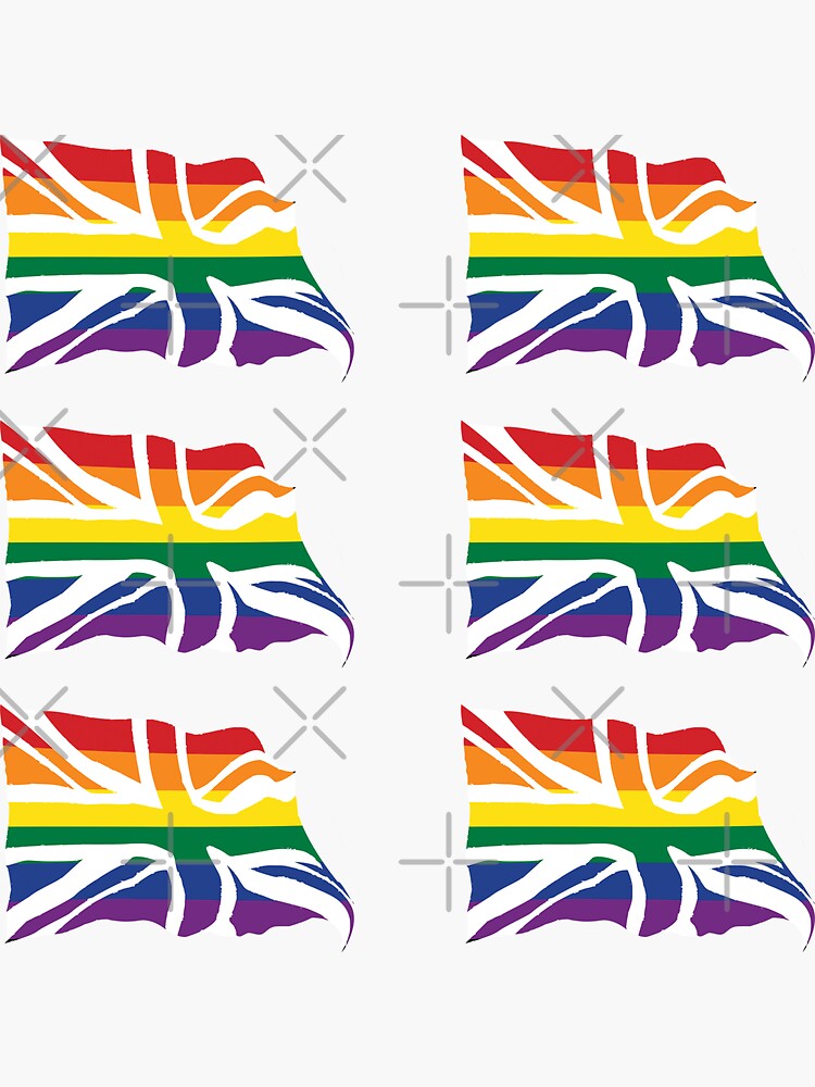 "Pride Coloured Union Jack flag" Sticker for Sale by Solotree | Redbubble