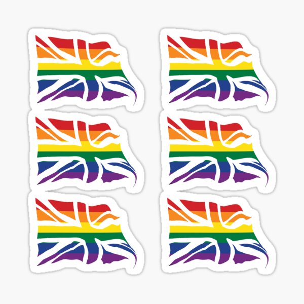 "Pride Coloured Union Jack flag" Sticker for Sale by Solotree | Redbubble