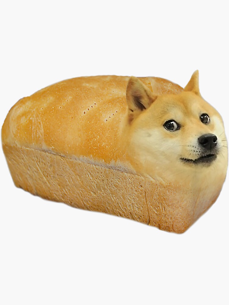 "Fashionhiba Inu Doge Bread Meme Dog" Sticker for Sale by LucaAndreien | Redbubble