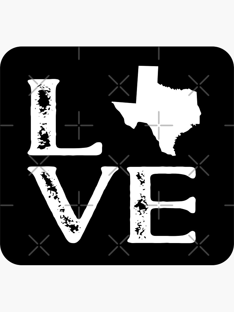 "Love Texas - Texas State Outline" Sticker for Sale by ZiesMerch ...
