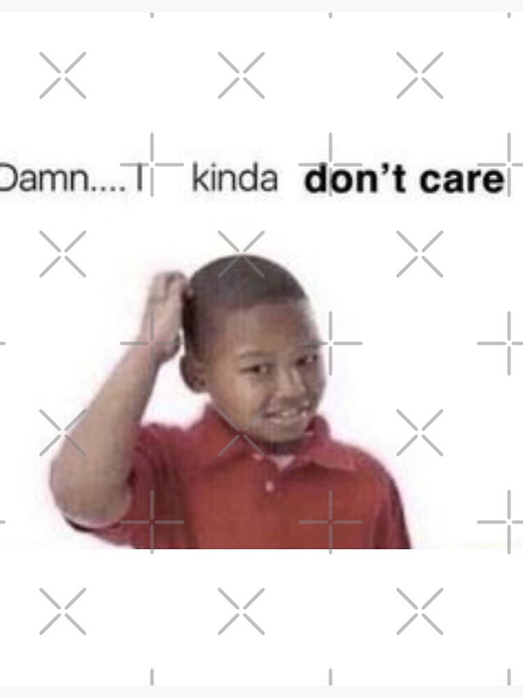 "Damn..I kinda dont care funny meme" Poster for Sale by TheAwesomeStuff ...