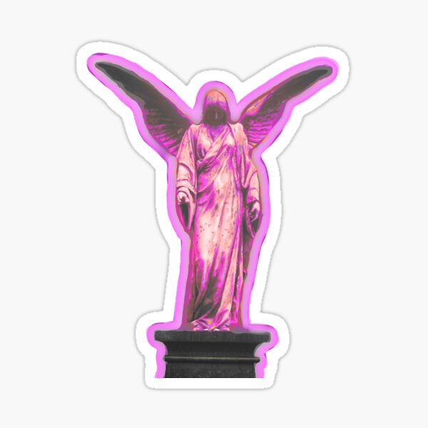 Desidero Neon Pink Angel Vapowave Aesthetics Sticker For Sale By