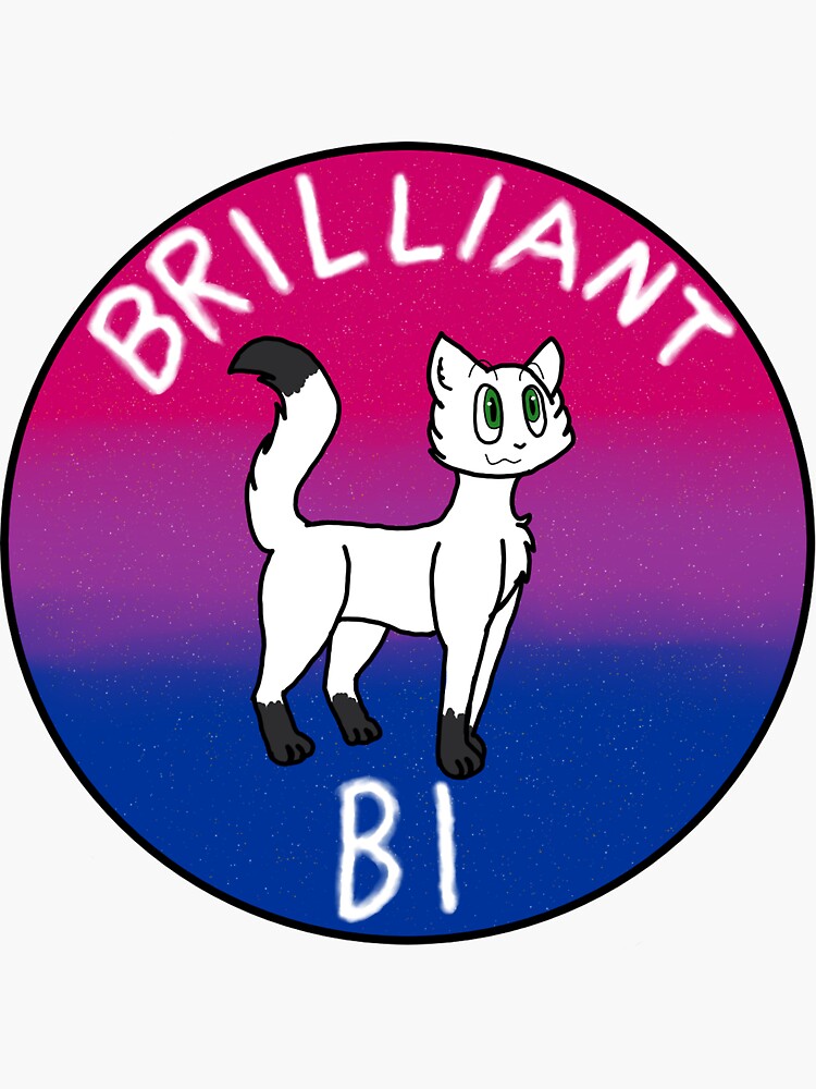 "Brilliant Bi Cat" Sticker for Sale by DiscordedAce123 | Redbubble