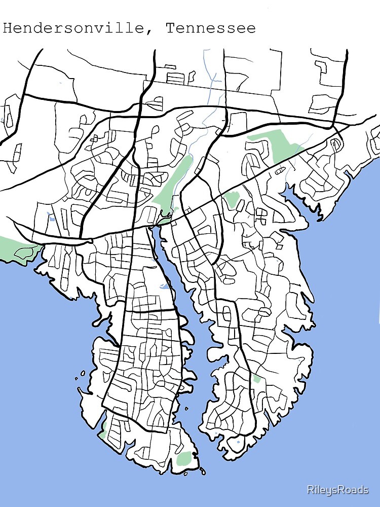 "Hendersonville, TN Map" Art Print for Sale by RileysRoads | Redbubble
