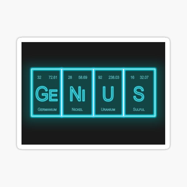 "Neon Genius" Sticker for Sale by frangipanms | Redbubble