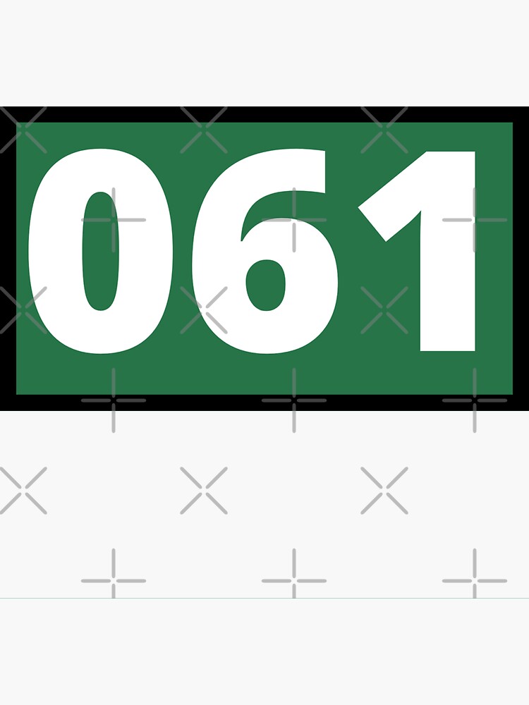 "SQUID GAME PLAYER NUMBER 061 GAME TAG" Sticker for Sale by Estroic ...