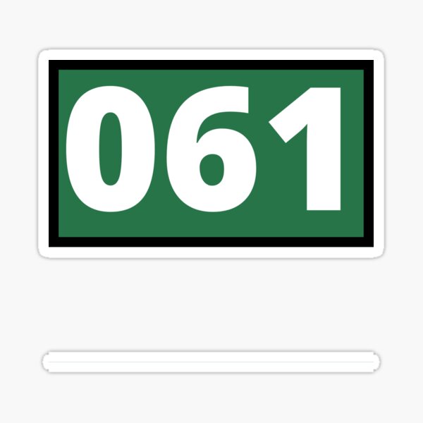 "SQUID GAME PLAYER NUMBER 061 GAME TAG" Sticker for Sale by Estroic ...