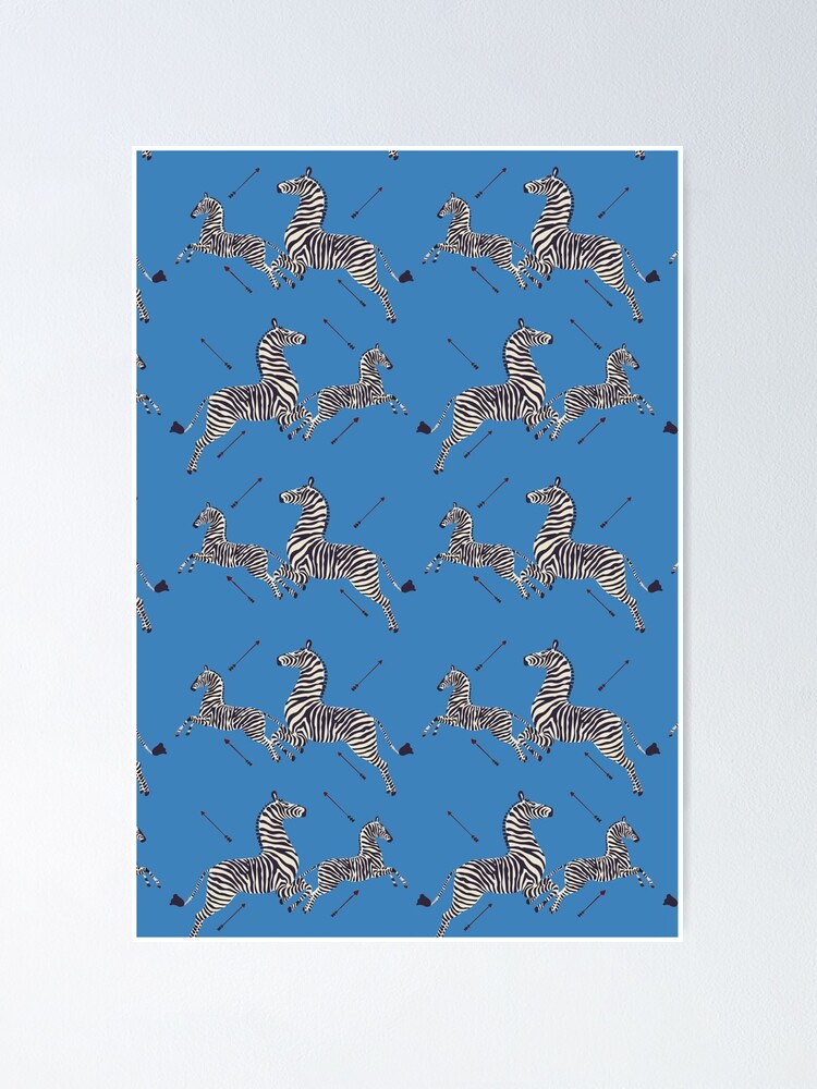 "Scalamandré Zebra (blue) / The Royal Tenenbaums" Poster by ...