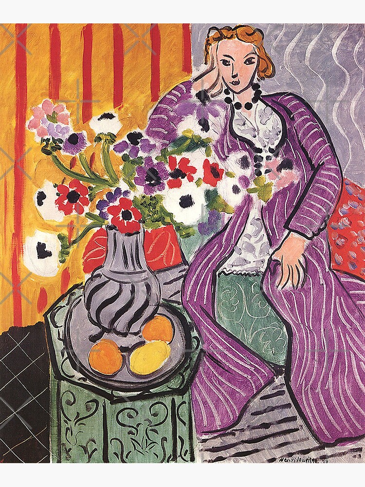 "Henri Matisse "Purple Robe and Anemones"" Sticker for Sale by lava ...