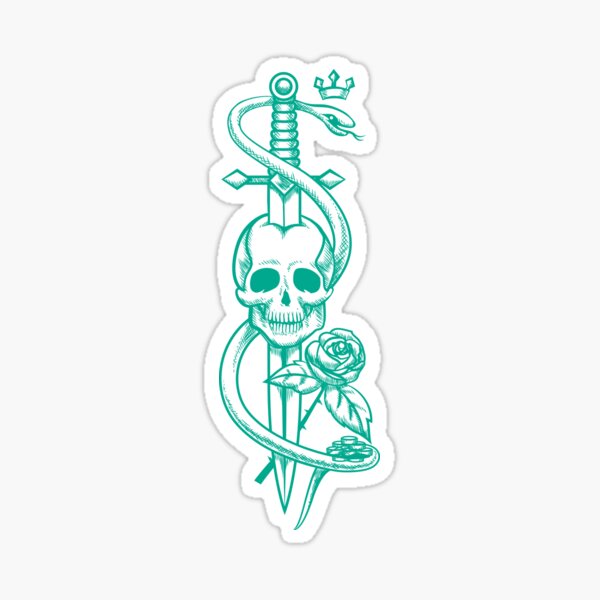 "Skull Sword Snake Tattoo" Sticker by Ravensdesign | Redbubble