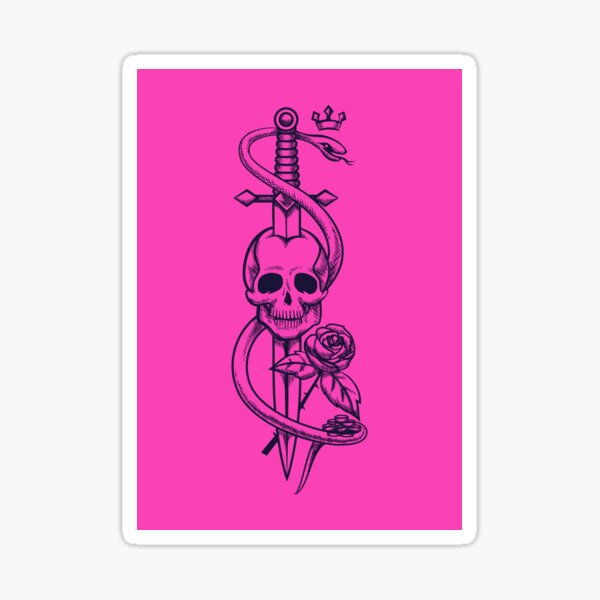 "Skull Sword Snake Tattoo" Sticker by Ravensdesign | Redbubble