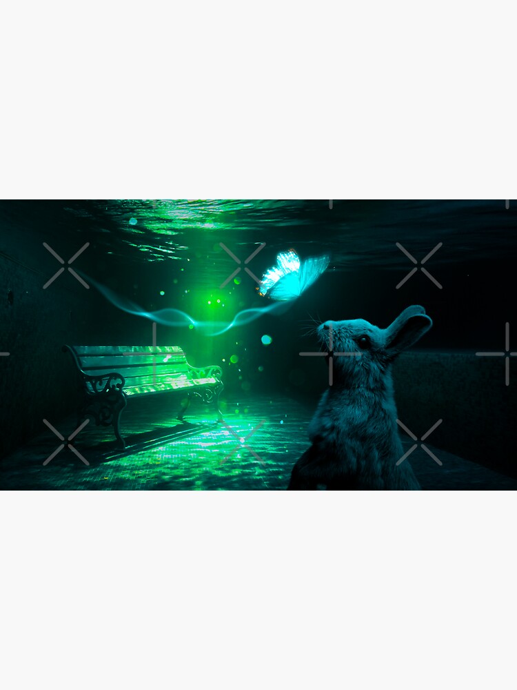 "rabbit and butterfly in water " Sticker for Sale by HoudHoud-art ...