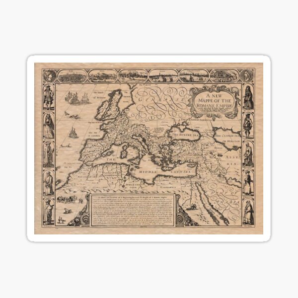 "Roman Empire Vintage Map" Sticker for Sale by VintageMaps | Redbubble