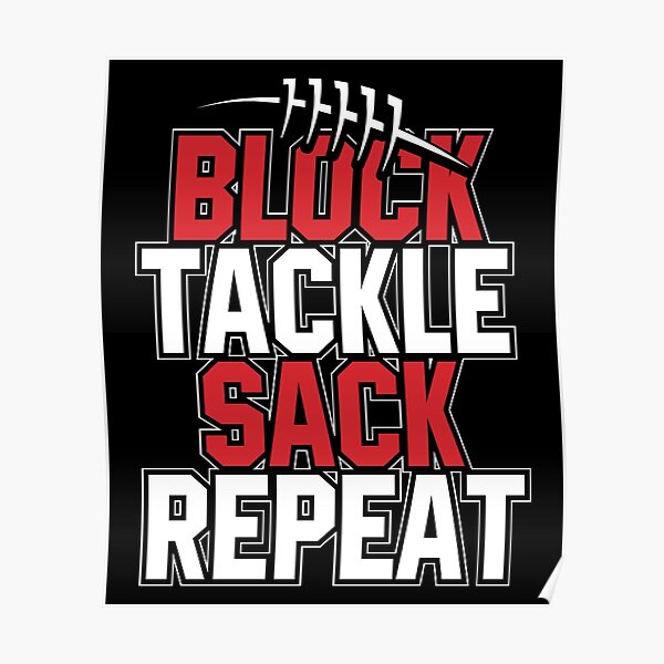 Póster «Bloque Tackle Sack Repetición de fútbol Línea defensiva» de ...