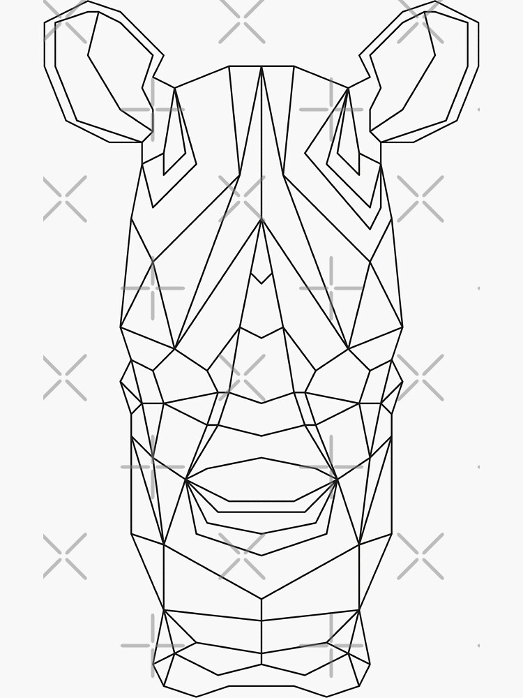 "Geometric Rhino" Sticker for Sale by Sod0ku | Redbubble