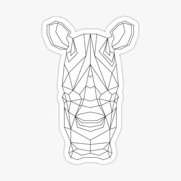 "Geometric Rhino" Sticker for Sale by Sod0ku | Redbubble