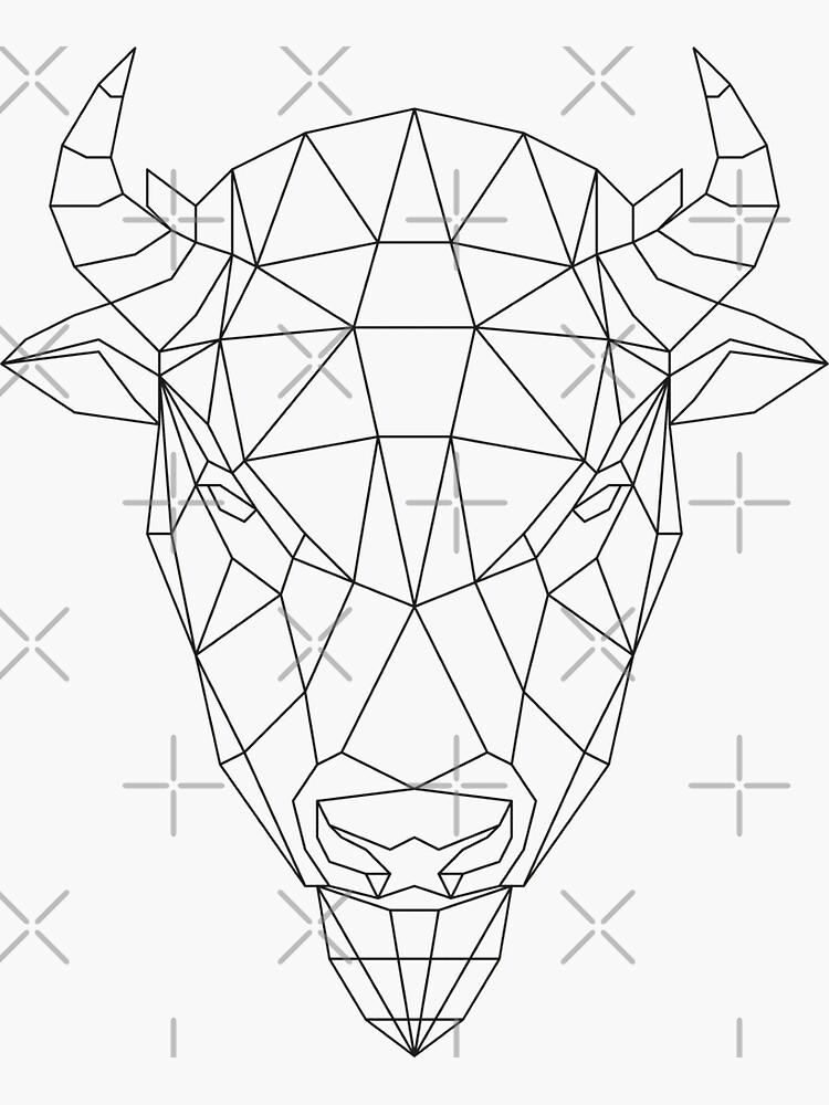 "Geometric Bison" Sticker for Sale by Sod0ku | Redbubble