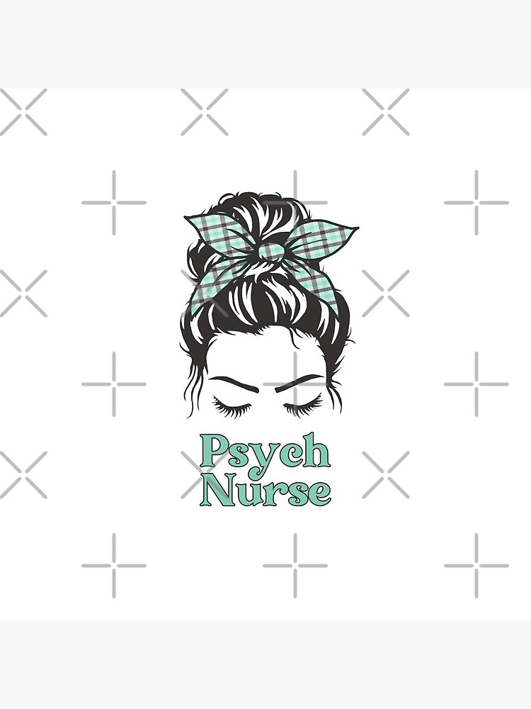 Chapa «Psych enfermera Messy Bun | Vida enfermera psiquiátrica ...