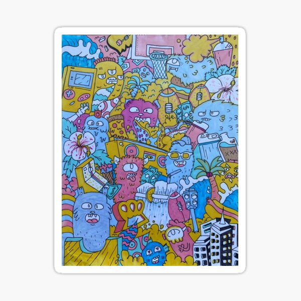 "Doodle art" Sticker by sofisegura27 | Redbubble