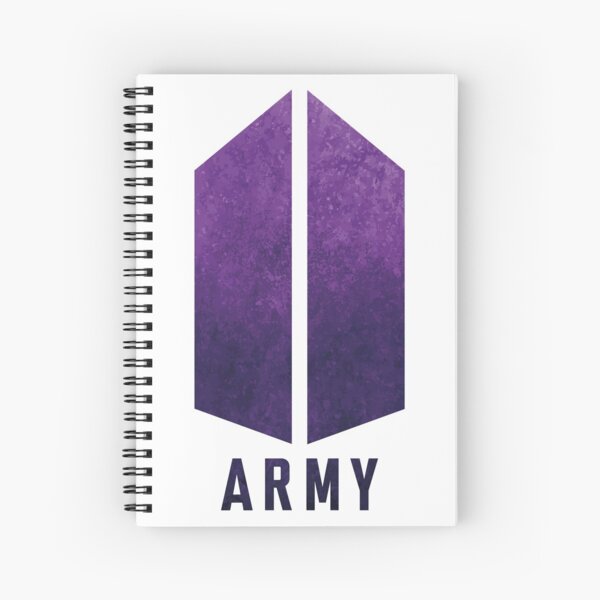 "Purple BTS ARMY logo" Spiral Notebook for Sale by MysMia | Redbubble