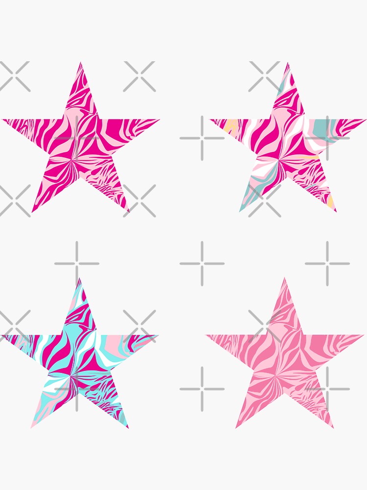 "Pastel Preppy Pop Art Stars Pack" Sticker by Quaintrelle | Redbubble