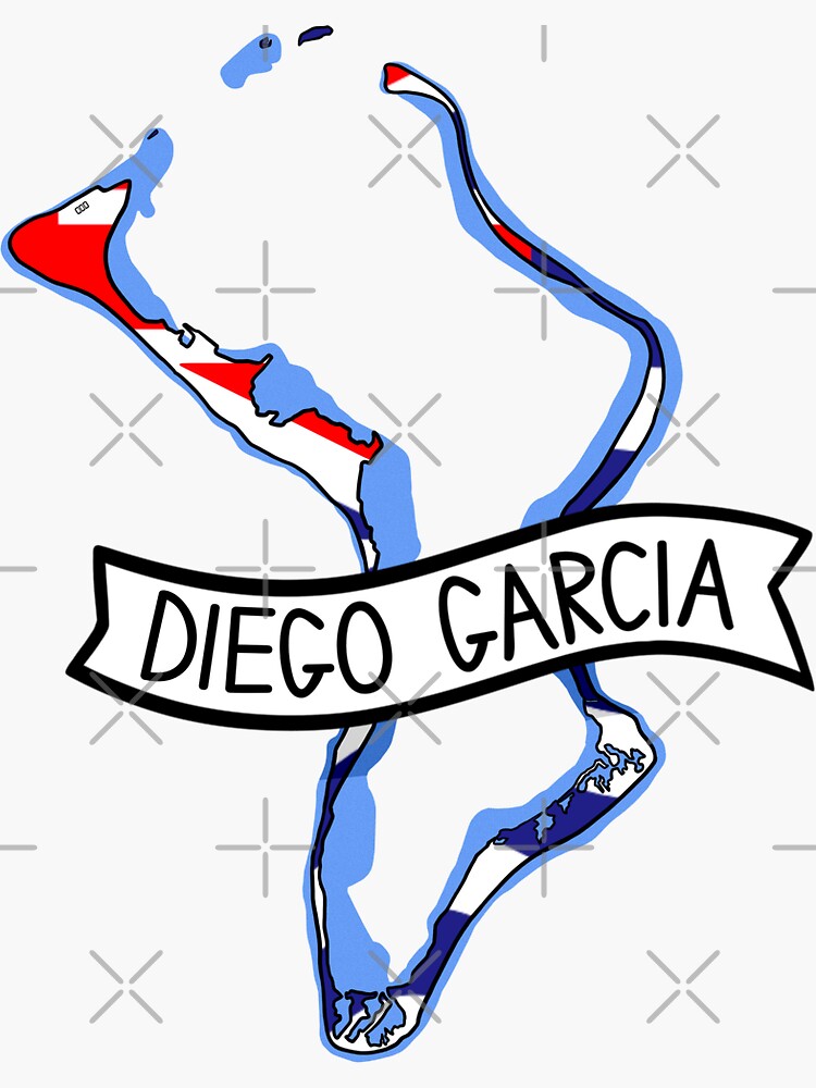 "Diego Garcia Flag Map Sticker" Sticker for Sale by Drawingvild | Redbubble