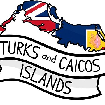 "Turks and Caicos Islands Flag Map Sticker" Sticker for Sale by ...