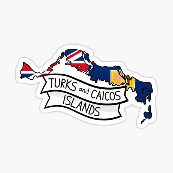 "Turks and Caicos Islands Flag Map Sticker" Sticker for Sale by ...