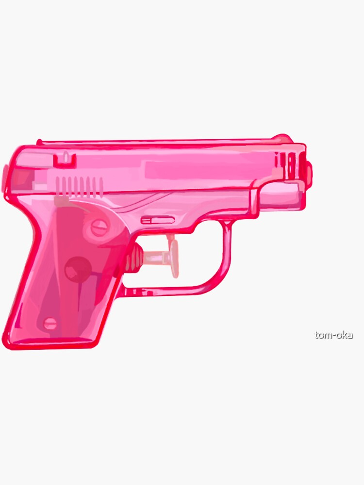 "Pink Water Gun" Sticker for Sale by tom-oka | Redbubble