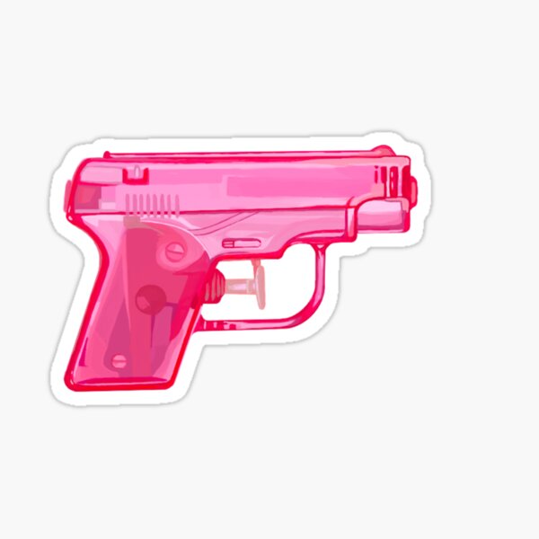 "Pink Water Gun" Sticker for Sale by tom-oka | Redbubble