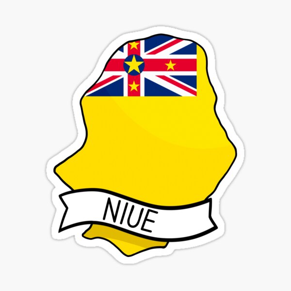 "Niue Flag Map Sticker" Sticker for Sale by Drawingvild | Redbubble