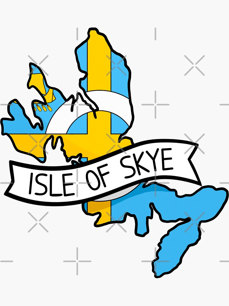 "Isle of Skye Flag Map Sticker" Sticker for Sale by Drawingvild | Redbubble