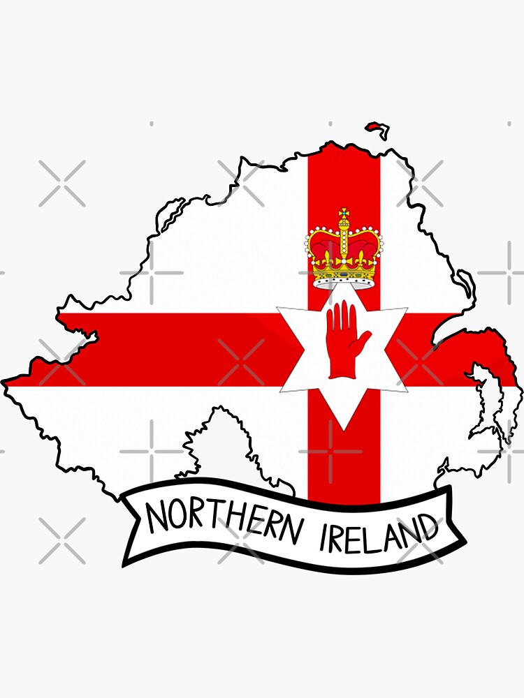 "Northern Ireland Flag Map Sticker" Sticker for Sale by Drawingvild ...