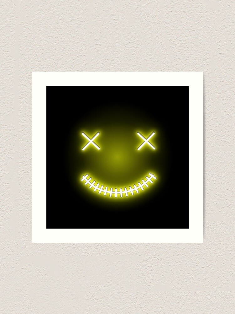 "Yellow Neon stitch face" Art Print by PearTreeStudio | Redbubble