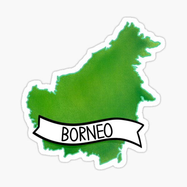 "Borneo Flag Map Sticker" Sticker by Drawingvild | Redbubble