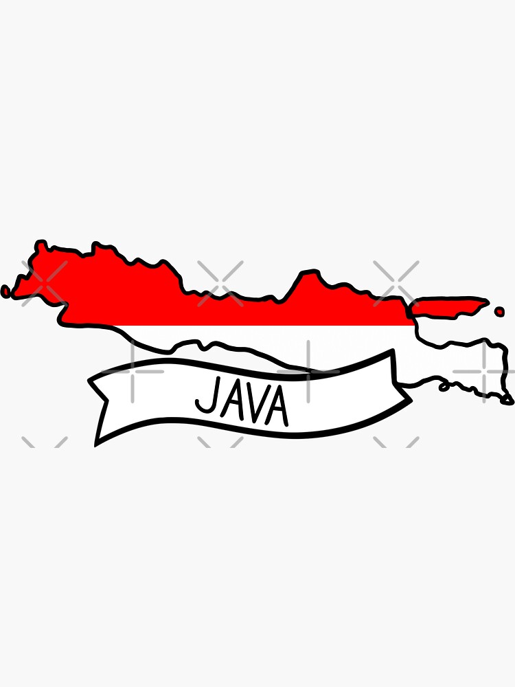 "Java Flag Map Sticker" Sticker by Drawingvild | Redbubble