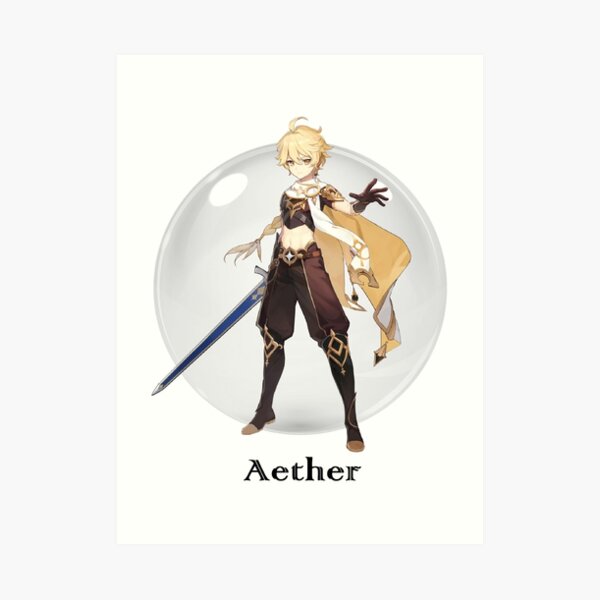 "Aether of Genshin Impact Full Body with Magic Orb" Art Print for Sale ...