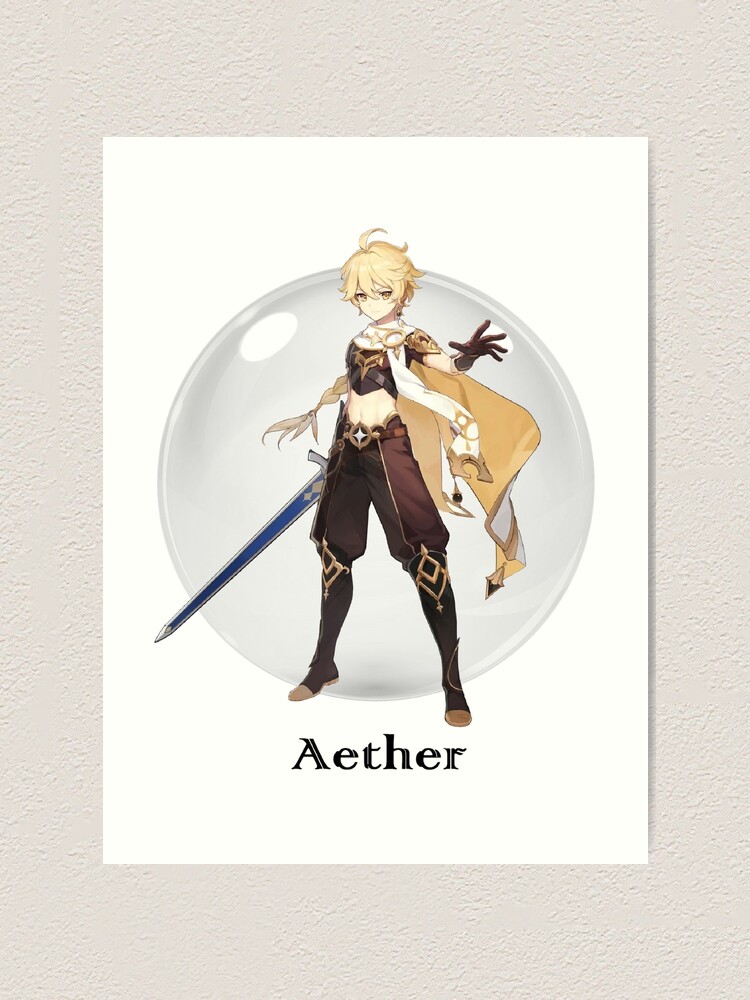 "Aether of Genshin Impact Full Body with Magic Orb" Art Print for Sale ...