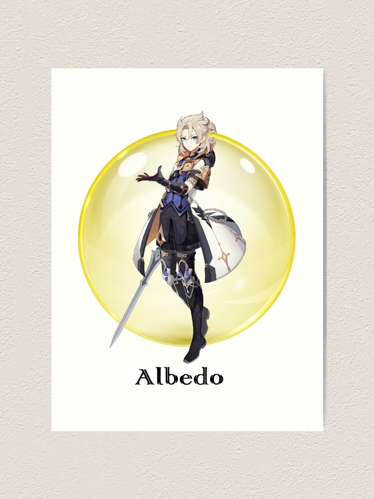 "Albedo of Genshin Impact Full Body with Magic Orb" Art Print by ...