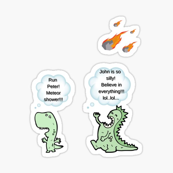 "t-shirt dialogue between dinosaurs" Sticker by marydesigner001 | Redbubble