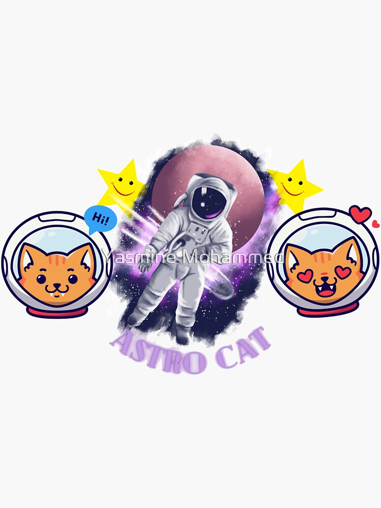 "Astro cat" Sticker by ArtsArcheology | Redbubble