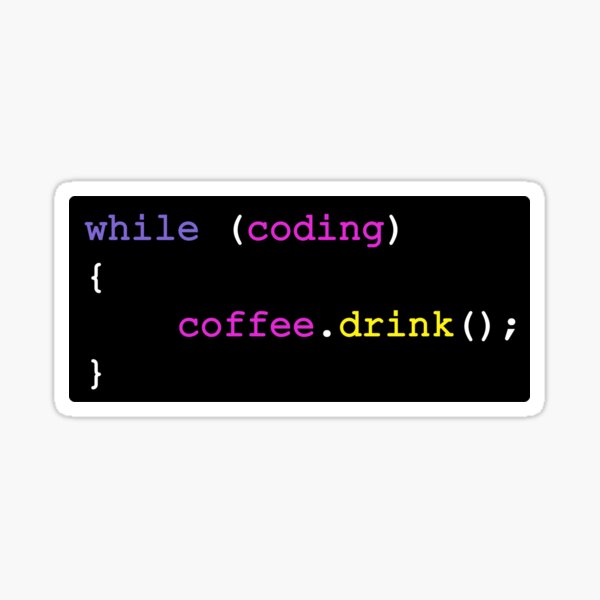 "Developers coding - While code..." Sticker for Sale by nanarts | Redbubble