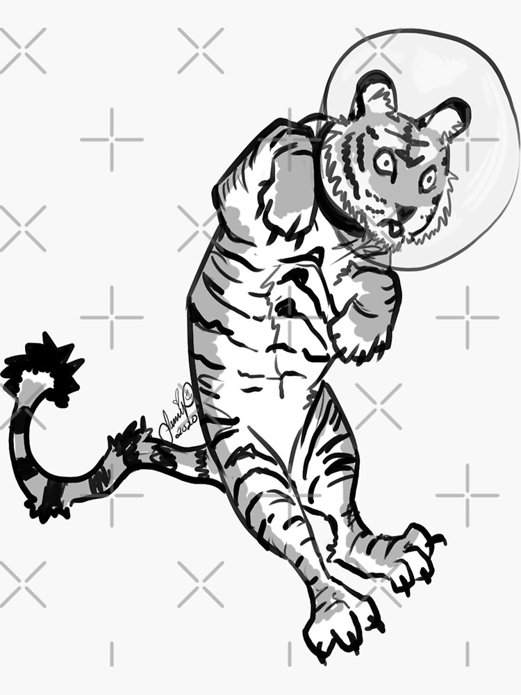 "Space Tiger" Sticker by Ziencora | Redbubble