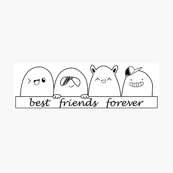 "Cute Bff Doodle Face" Photographic Print for Sale by waawi-studio ...