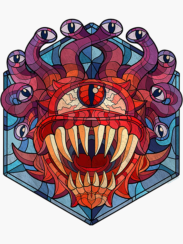 "Dungeons & Dragons Beholder Stained Glass " Sticker for Sale by ...