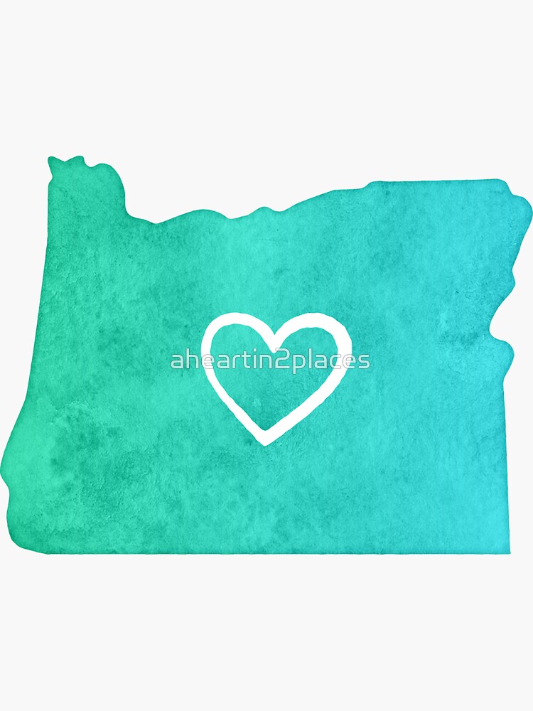 "I Love Oregon" Sticker for Sale by aheartin2places | Redbubble