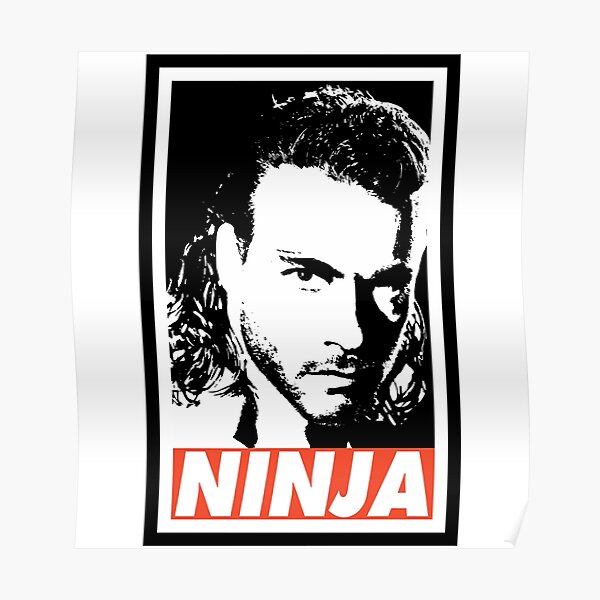 Póster «Gráfico de ninja en blanco y negro» de BaughKing | Redbubble